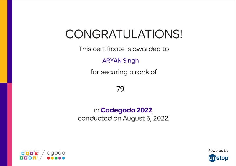 Aryan Singh on LinkedIn: #codegoda #coding #agoda #codegoda2022 # ... Aryan Singh on LinkedIn: #codegoda #coding #agoda #codegoda2022 # ...