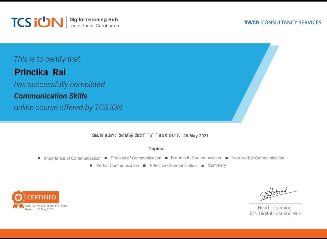 Princika Rai on LinkedIn: #tcsion #tcs Princika Rai on LinkedIn: #tcsion #tcs