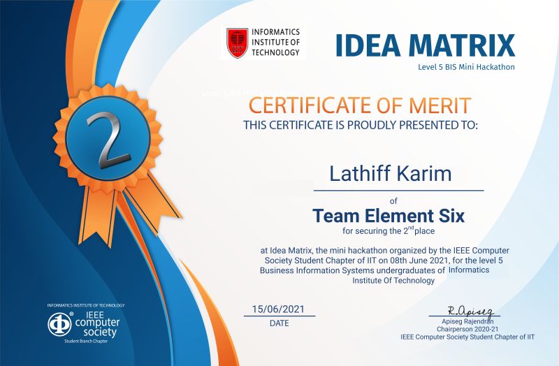 Lathiff Karim on LinkedIn: #ieee #ideamatrix | 10 comments Lathiff Karim on LinkedIn: #ieee #ideamatrix | 10 comments