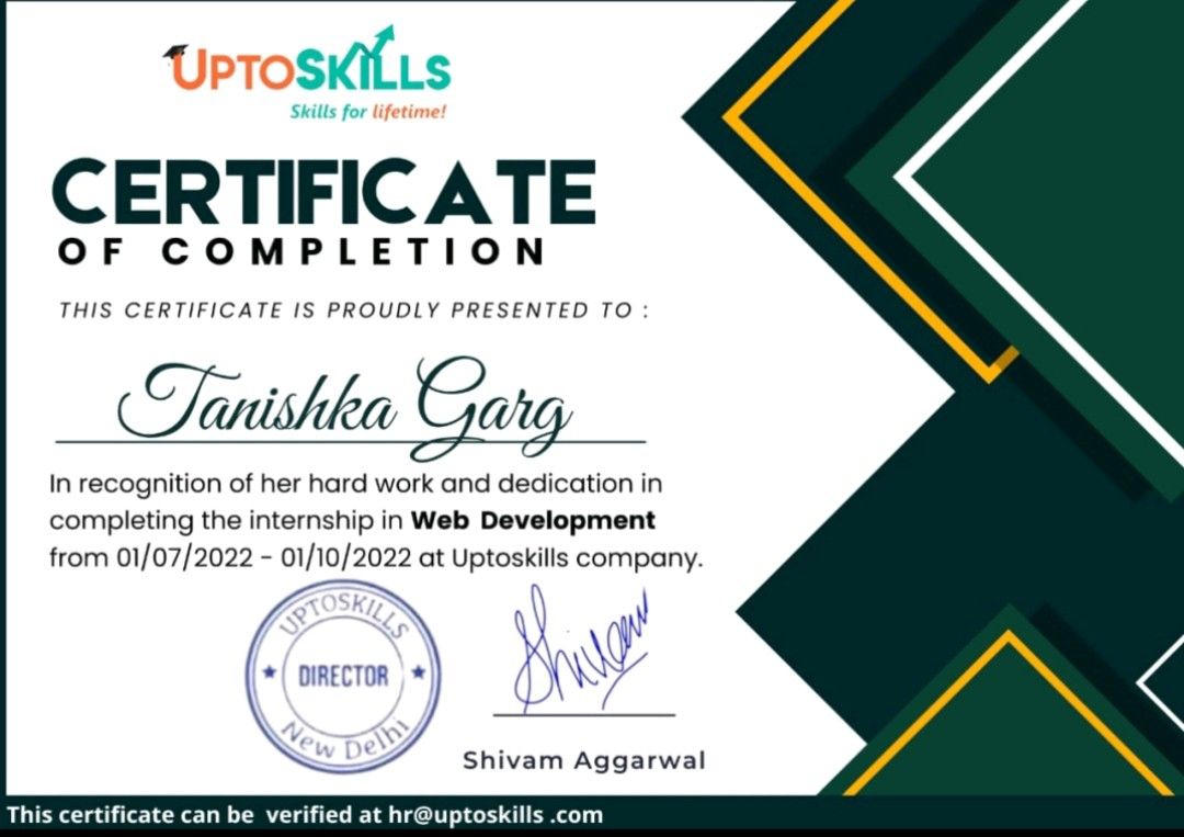 Tanishka Garg on LinkedIn: Hello connections, I have done my internship ... Tanishka Garg on LinkedIn: Hello connections, I have done my internship ...