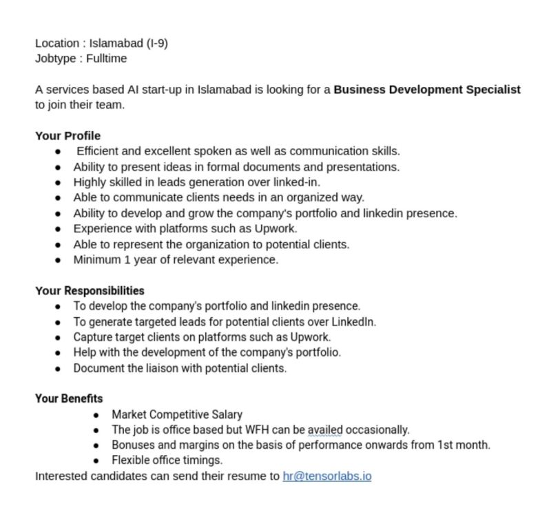 Muhammad Umer Farooq on LinkedIn: #jobalert Muhammad Umer Farooq on LinkedIn: #jobalert