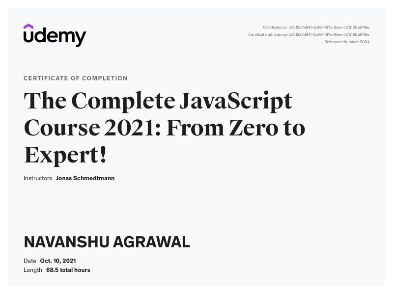 Navanshu Agrawal on LinkedIn: #udemy #javascript Navanshu Agrawal on LinkedIn: #udemy #javascript