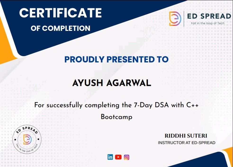 AYUSH AGARWAL on LinkedIn: #connections #dsa #dsacoding #c #learning # ... AYUSH AGARWAL on LinkedIn: #connections #dsa #dsacoding #c #learning # ...