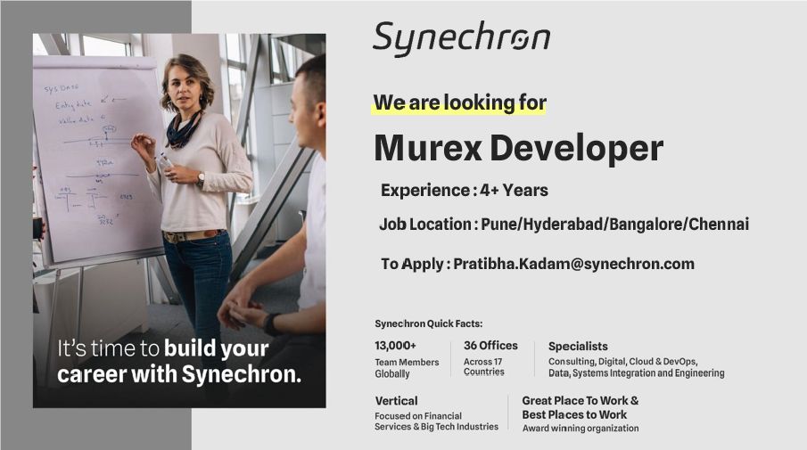Pratibha Kadam on LinkedIn: #hiring #murex #murexdeveloper #mxml # ... Pratibha Kadam on LinkedIn: #hiring #murex #murexdeveloper #mxml # ...