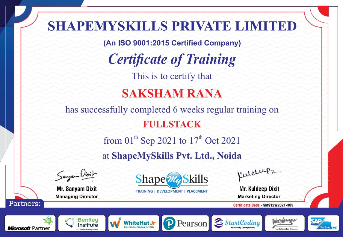SAKSHAM RANA on LinkedIn: #django #shapemyskills #python #internship # ... SAKSHAM RANA on LinkedIn: #django #shapemyskills #python #internship # ...