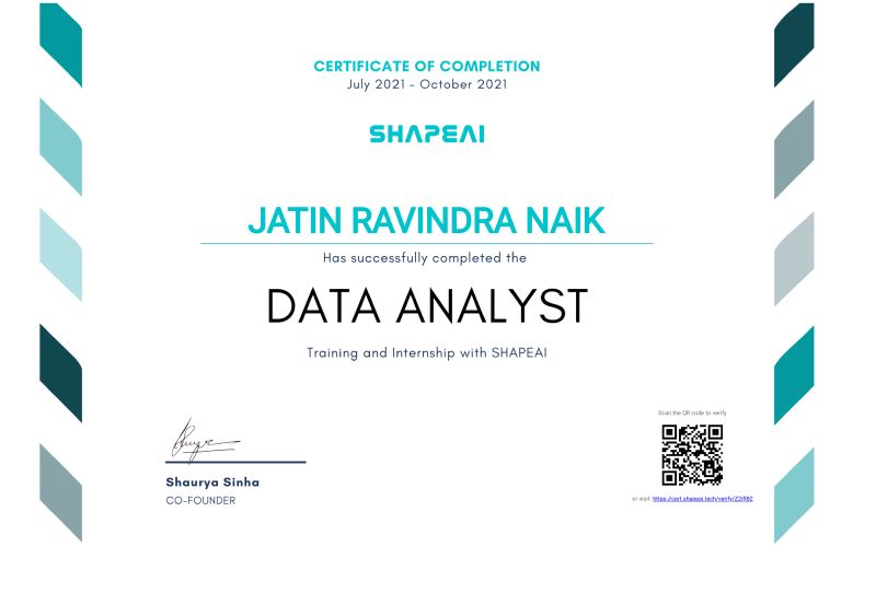 Jatin Naik on LinkedIn: #ai #training #experience #internship #dataanalyst Jatin Naik on LinkedIn: #ai #training #experience #internship #dataanalyst