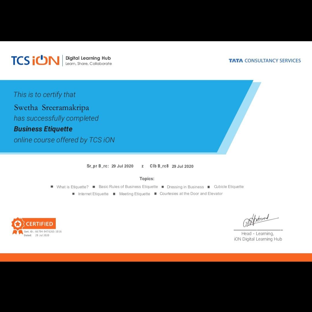Swetha PJ on LinkedIn: successfully completed Swetha PJ on LinkedIn: successfully completed
