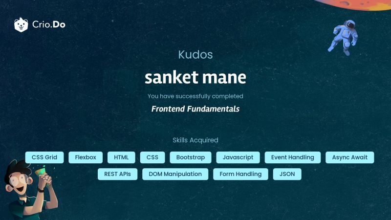 Sanket Mane on LinkedIn: #learnbydoing #learnbydoing #criodo # ... Sanket Mane on LinkedIn: #learnbydoing #learnbydoing #criodo # ...