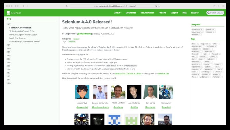 Diego Molina on LinkedIn: A new Selenium release! Diego Molina on LinkedIn: A new Selenium release!