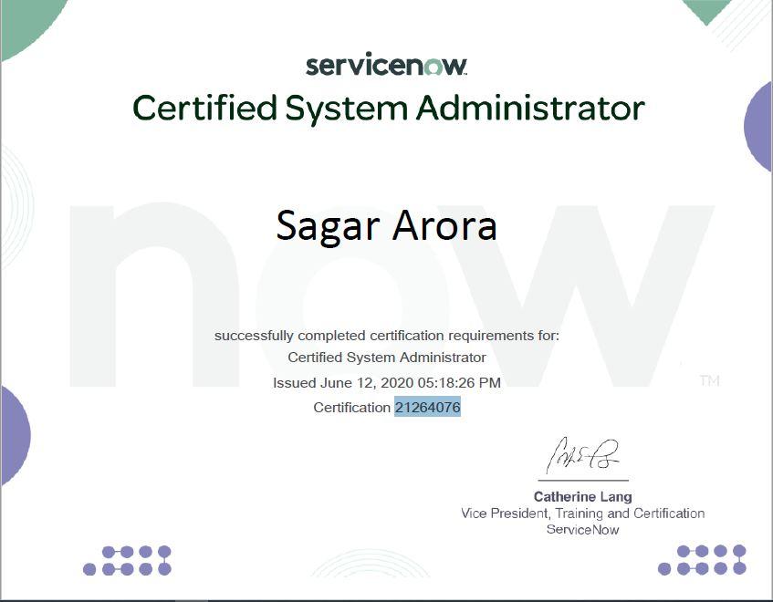 Sagar Arora on LinkedIn: #servicenow #csa #certificate | 34 comments Sagar Arora on LinkedIn: #servicenow #csa #certificate | 34 comments