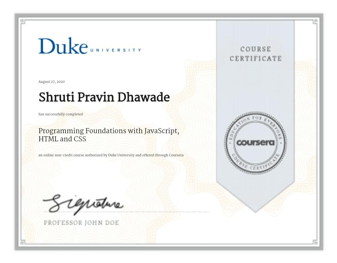 Shruti Dhawade on LinkedIn: #javascript #html #css Shruti Dhawade on LinkedIn: #javascript #html #css