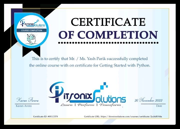Yash Parik on LinkedIn: #python #pythonlearning # ... Yash Parik on LinkedIn: #python #pythonlearning # ...