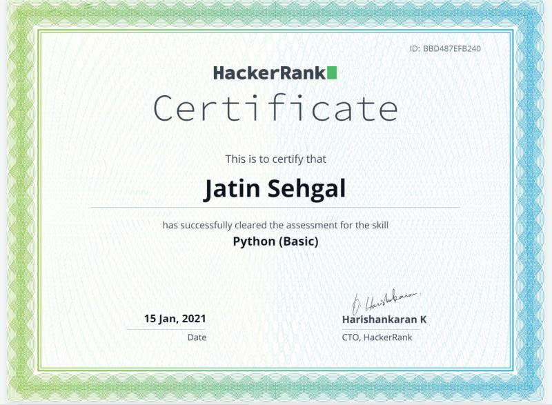Jatin Sehgal on LinkedIn: #hackerrank #pythondevelopers #pythoncode # ... Jatin Sehgal on LinkedIn: #hackerrank #pythondevelopers #pythoncode # ...