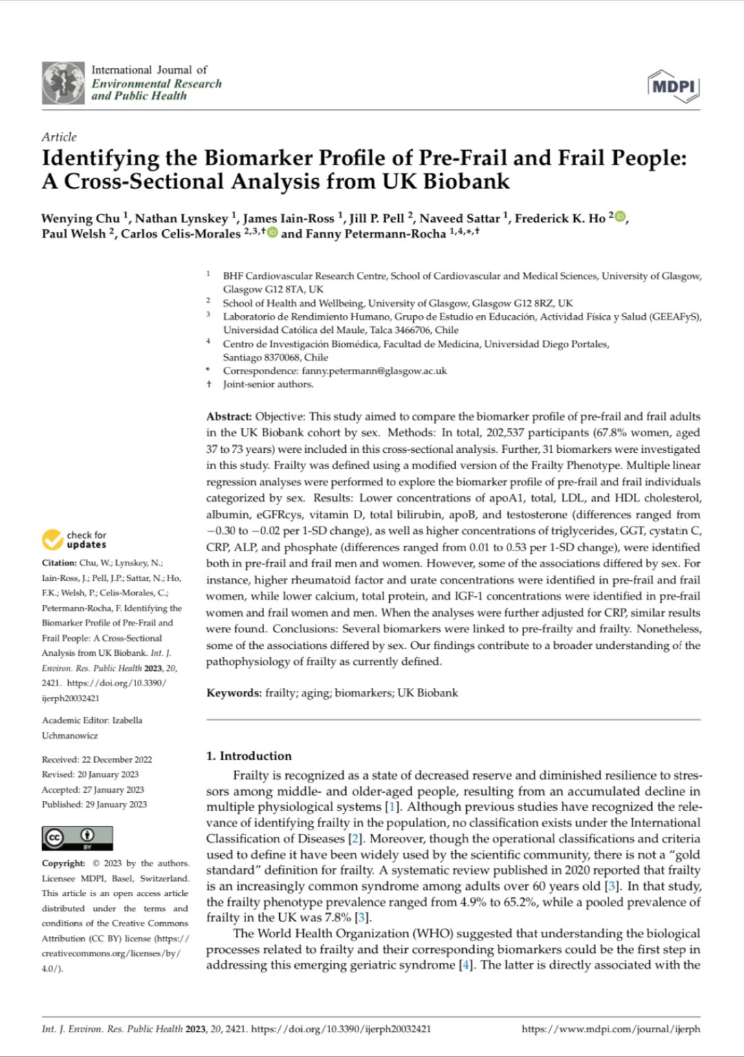 James Iain Ross, MSc on LinkedIn: #frailty #aging #biomarkers #uk #biobank James Iain Ross, MSc on LinkedIn: #frailty #aging #biomarkers #uk #biobank