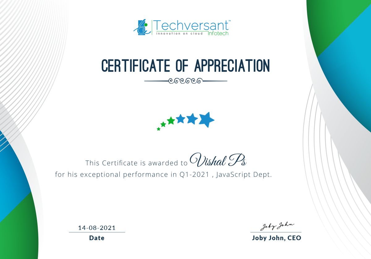 VISHAL PS on LinkedIn: #javascript #reactjs #thankyou #kudos VISHAL PS on LinkedIn: #javascript #reactjs #thankyou #kudos