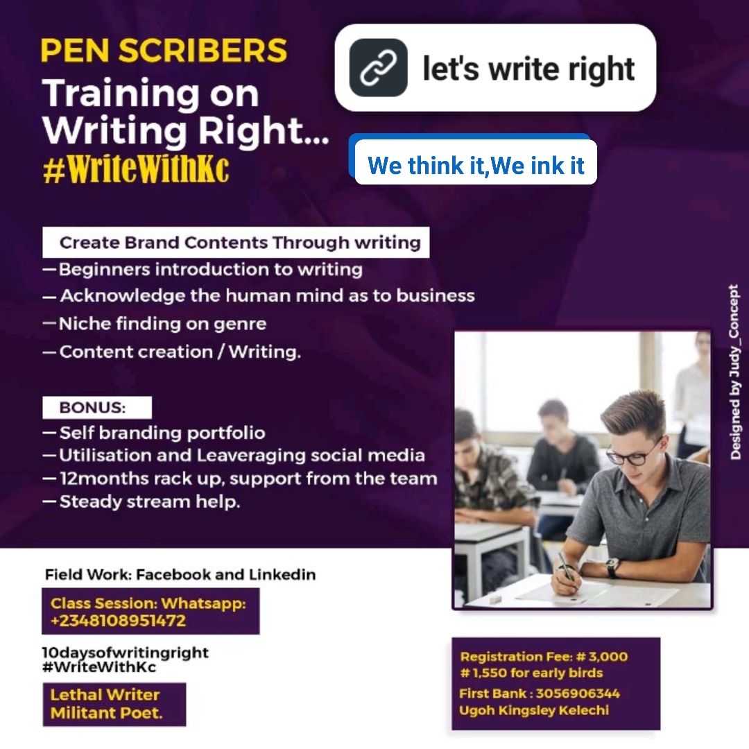 Kelechi Ugoh on LinkedIn: #writewithkc #penscriber Kelechi Ugoh on LinkedIn: #writewithkc #penscriber