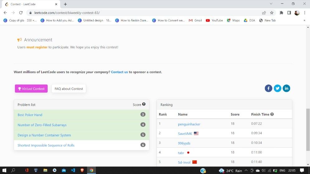 Harsh Chourasiya on LinkedIn: #leetcode #codingcontest #leetcodecontest ... Harsh Chourasiya on LinkedIn: #leetcode #codingcontest #leetcodecontest ...