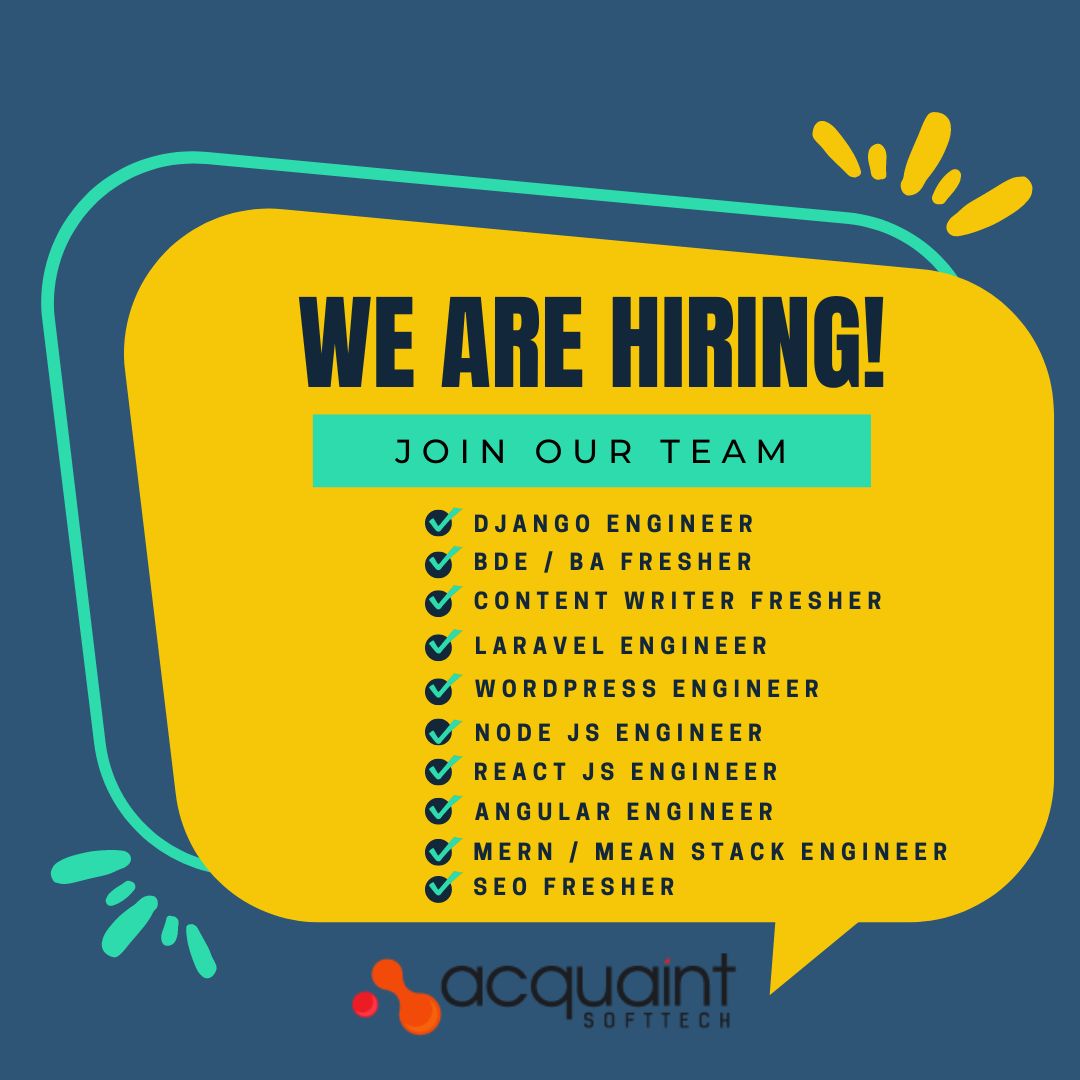 Acquaint Softtech Private Limited on LinkedIn: #hiring #django #reactjs ... Acquaint Softtech Private Limited on LinkedIn: #hiring #django #reactjs ...
