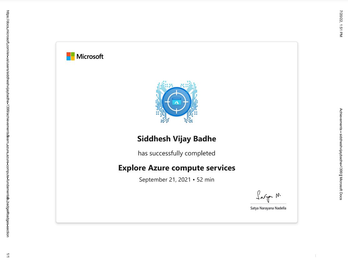 Siddhesh Badhe on LinkedIn: #azurecloud #azurecompute #azurebadge #azure Siddhesh Badhe on LinkedIn: #azurecloud #azurecompute #azurebadge #azure