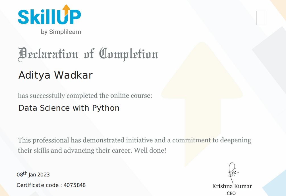 Aditya Wadkar on LinkedIn: #python #training #experience Aditya Wadkar on LinkedIn: #python #training #experience