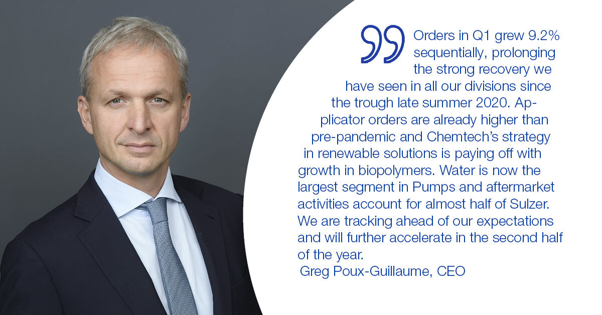 Sulzer on LinkedIn: #sulzer #financialresults #q1 #firstquarter Sulzer on LinkedIn: #sulzer #financialresults #q1 #firstquarter