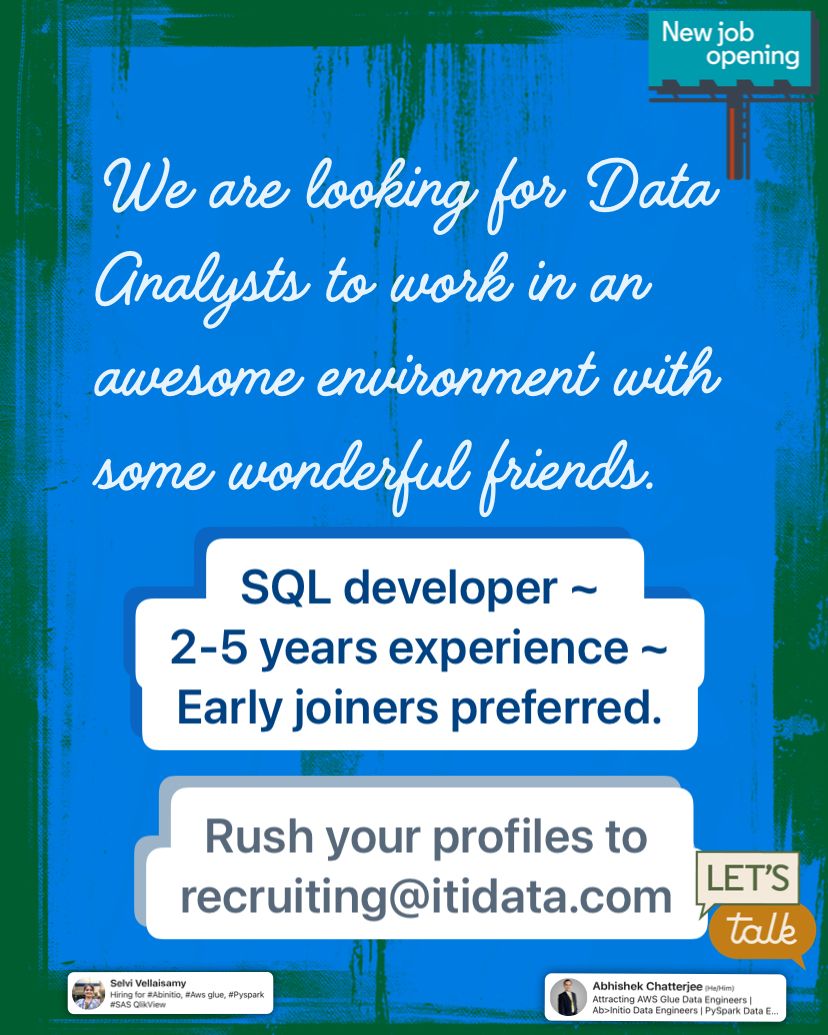 Abhishek Chatterjee on LinkedIn: #wearehiring #dataanalysts # ... Abhishek Chatterjee on LinkedIn: #wearehiring #dataanalysts # ...