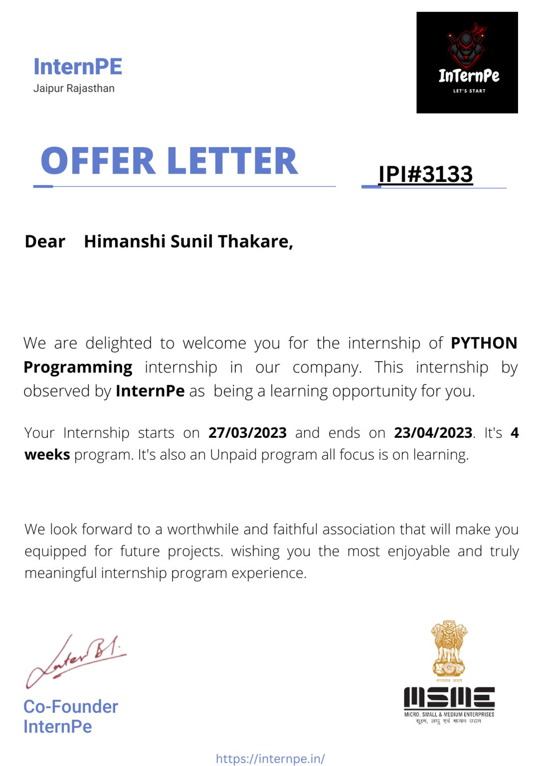 Himanshi Thakare on LinkedIn: #internpe #internpe #internpe # ... Himanshi Thakare on LinkedIn: #internpe #internpe #internpe # ...
