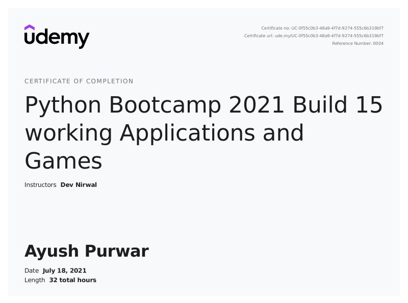 Ayush Purwar on LinkedIn: #python #programming #datascience #udemy # ... Ayush Purwar on LinkedIn: #python #programming #datascience #udemy # ...