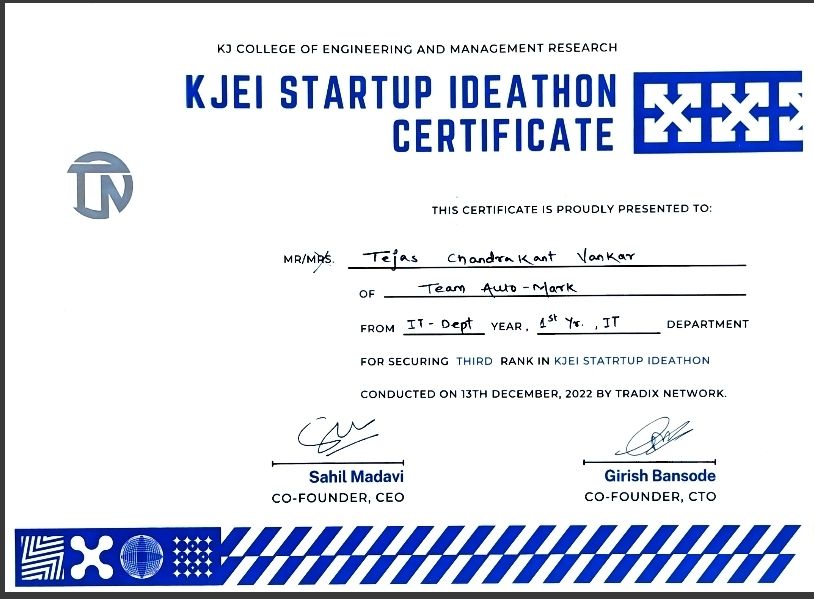 Tejas Vankar on LinkedIn: #ideathon #experience #startup #share Tejas Vankar on LinkedIn: #ideathon #experience #startup #share