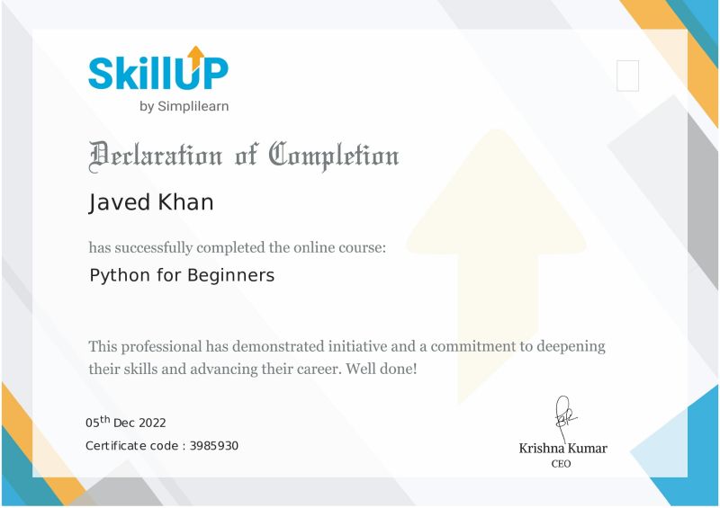 Javed Khan on LinkedIn: #python #pythonprogramming #pythoncertification ... Javed Khan on LinkedIn: #python #pythonprogramming #pythoncertification ...