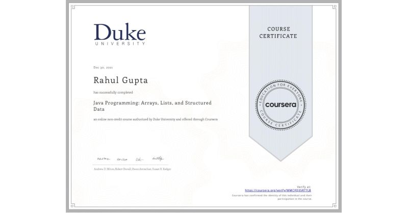 Rahul Gupta on LinkedIn: #programming #java #coursera Rahul Gupta on LinkedIn: #programming #java #coursera