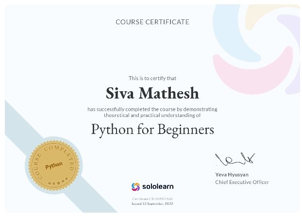 Siva Mathesh on LinkedIn: #python #sololearn Siva Mathesh on LinkedIn: #python #sololearn