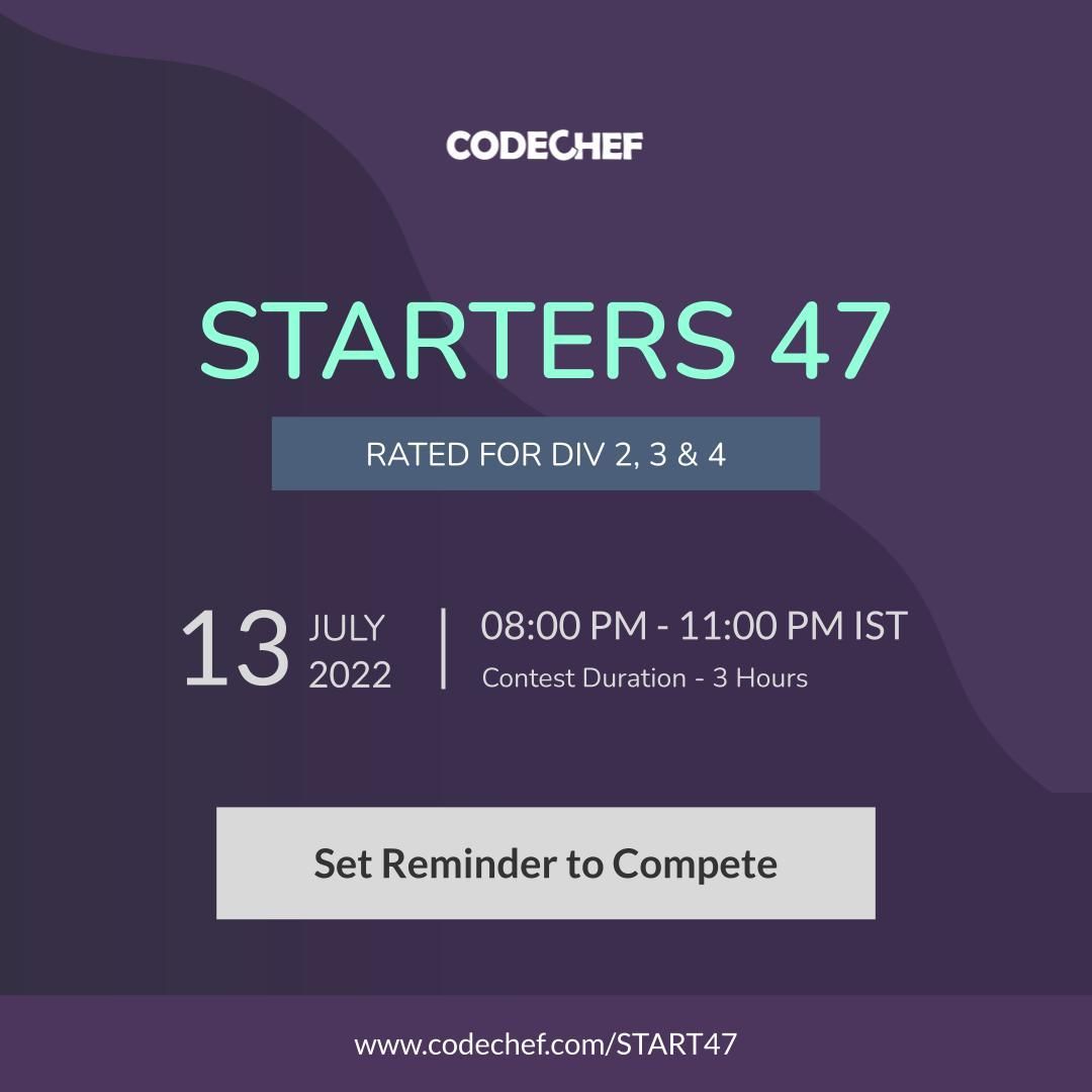 CodeChef on LinkedIn: #codechef #codingisfun #contests CodeChef on LinkedIn: #codechef #codingisfun #contests