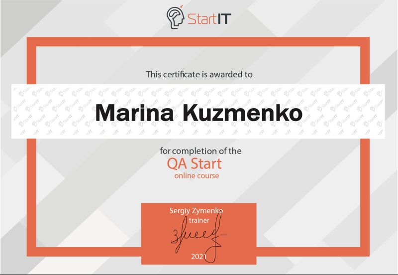 Marina Kyzmenko on LinkedIn: #opentowork #qatester #traineeqa #qa Marina Kyzmenko on LinkedIn: #opentowork #qatester #traineeqa #qa
