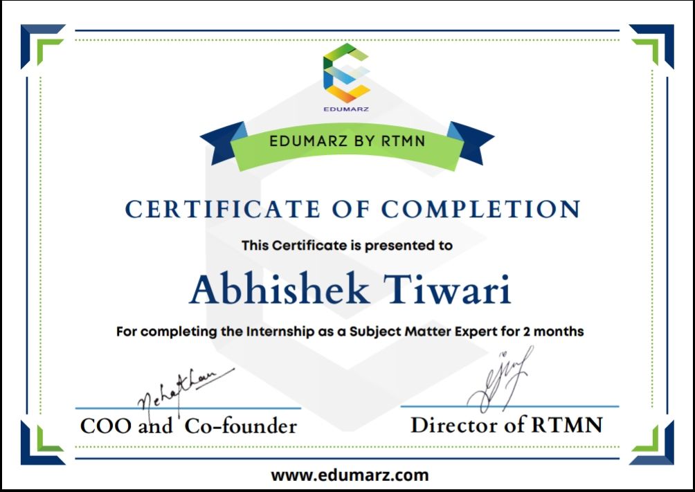 Abhishek Tiwari on LinkedIn: #internship #team #edumarz #edumarz_by ... Abhishek Tiwari on LinkedIn: #internship #team #edumarz #edumarz_by ...