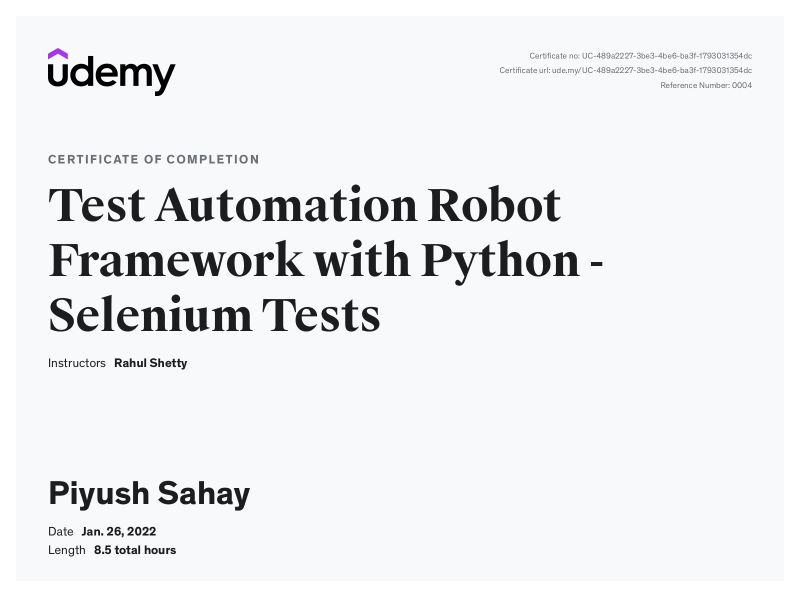 Piyush S. on LinkedIn: #python #automation #robotframework # ... Piyush S. on LinkedIn: #python #automation #robotframework # ...