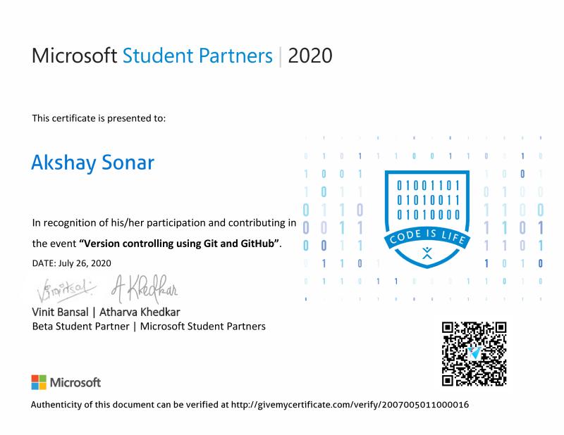 Akshay Sonar on LinkedIn: #git #github #msftstudentpartner Akshay Sonar on LinkedIn: #git #github #msftstudentpartner