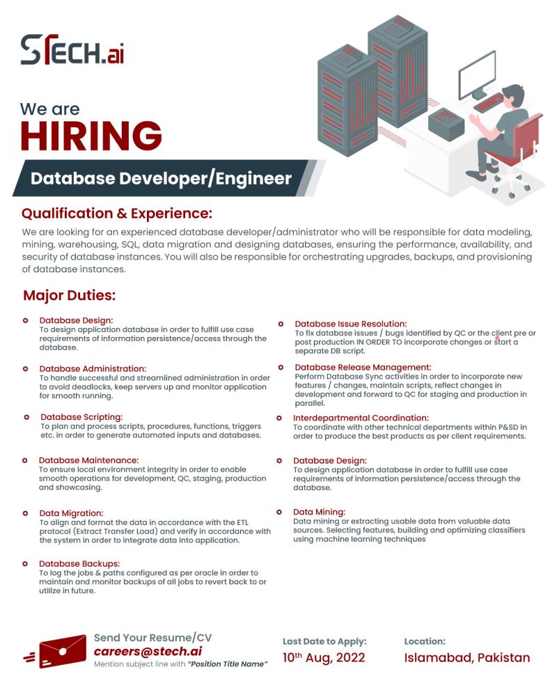 STech.ai on LinkedIn: #hiring #databaseengineer #databasedeveloper STech.ai on LinkedIn: #hiring #databaseengineer #databasedeveloper