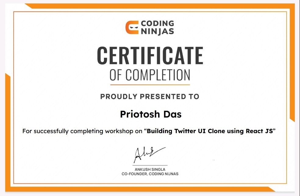 Priotosh Das on LinkedIn: #codingninjas #building #reactjs #ui Priotosh Das on LinkedIn: #codingninjas #building #reactjs #ui
