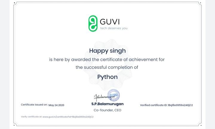 Happy singh on LinkedIn: #guvi #pythontraining #learnpython Happy singh on LinkedIn: #guvi #pythontraining #learnpython