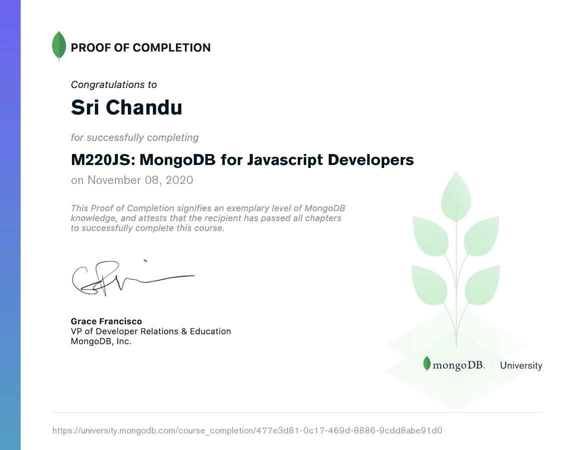 sri chandu Edara on LinkedIn: #coding #programming #learning #mongodb # ... sri chandu Edara on LinkedIn: #coding #programming #learning #mongodb # ...