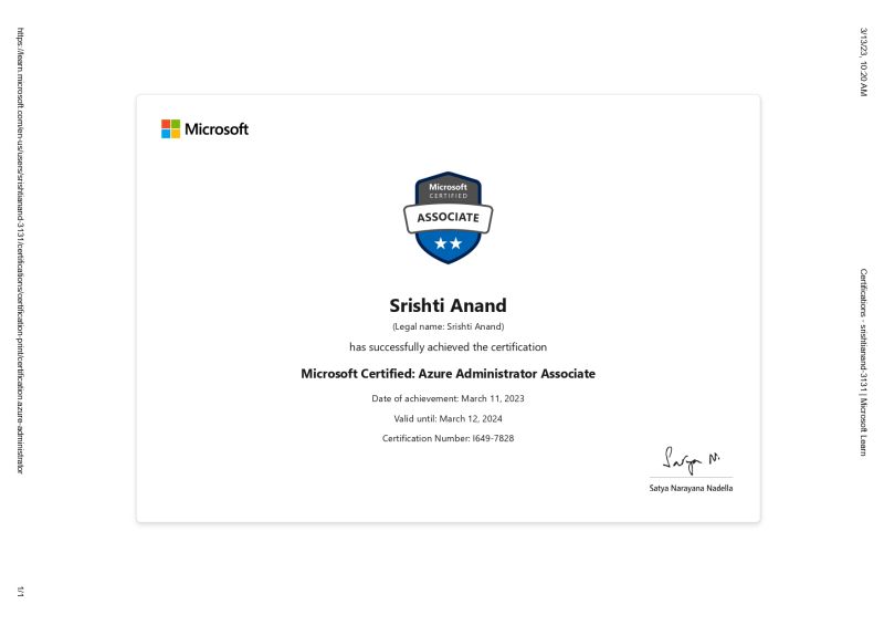 Srishti Anand na LinkedIn: #azure #cloud #micorsoft #microsoftazure # ... Srishti Anand na LinkedIn: #azure #cloud #micorsoft #microsoftazure # ...