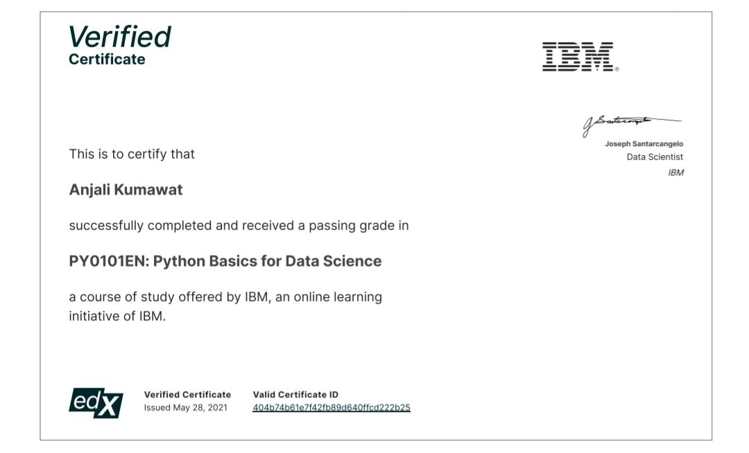 Anjali Kumawat on LinkedIn: #ibm #edx #python #datasciencewithpython # ... Anjali Kumawat on LinkedIn: #ibm #edx #python #datasciencewithpython # ...
