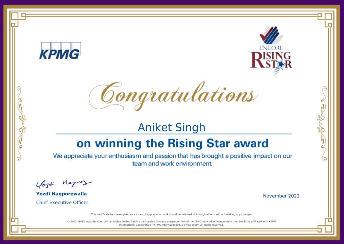 Aniket Singh on LinkedIn: #kpmgindia Aniket Singh on LinkedIn: #kpmgindia