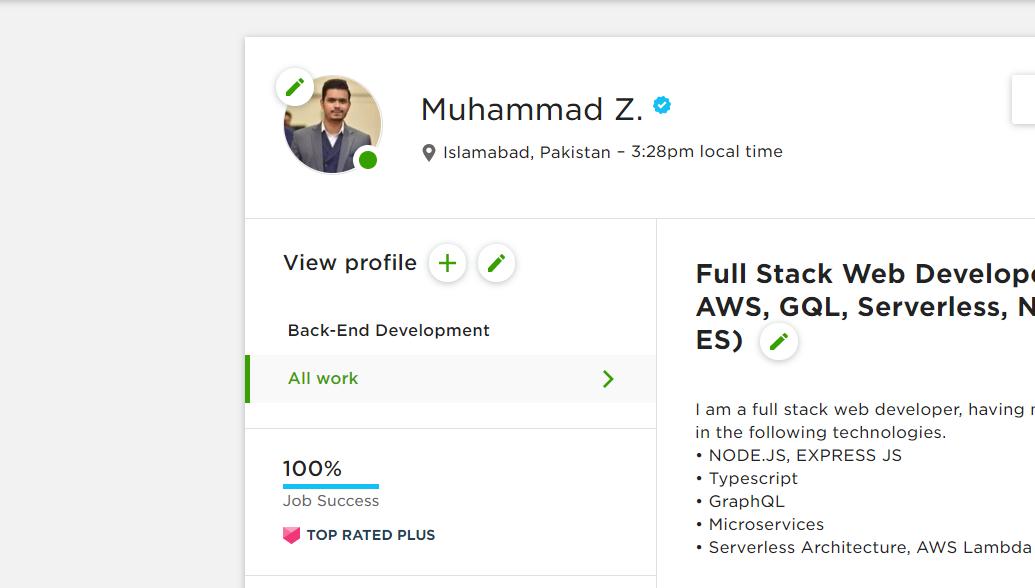 Muhammad Zeeshan Tariq on LinkedIn: #topratedplus #upwork Muhammad Zeeshan Tariq on LinkedIn: #topratedplus #upwork