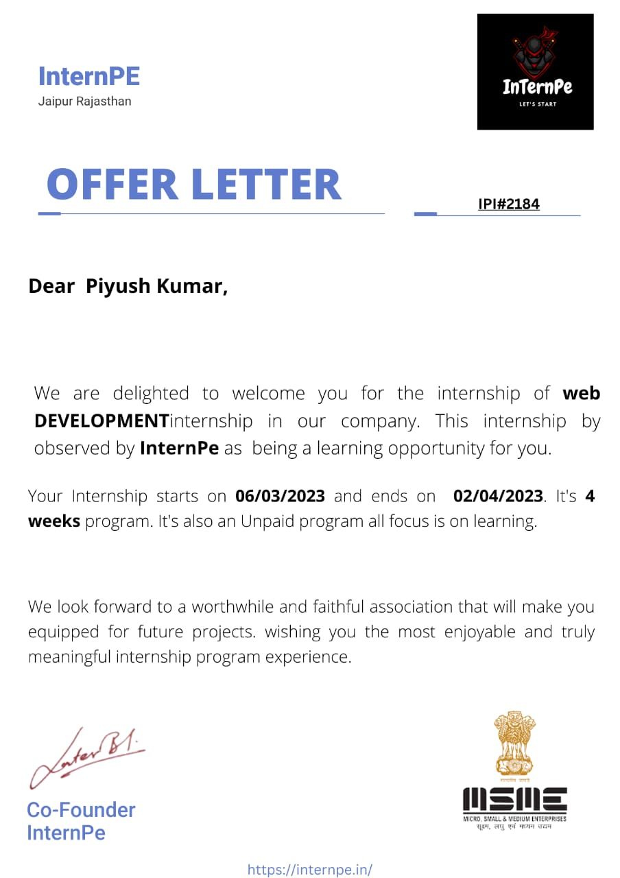Piyush Kumar on LinkedIn: #connections #opportunity #python #intern # ... Piyush Kumar on LinkedIn: #connections #opportunity #python #intern # ...