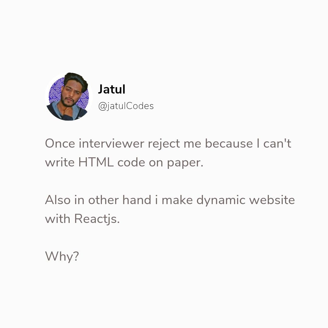 Jatul Kumar on LinkedIn: #html #javascript #reactjs #writing Jatul Kumar on LinkedIn: #html #javascript #reactjs #writing