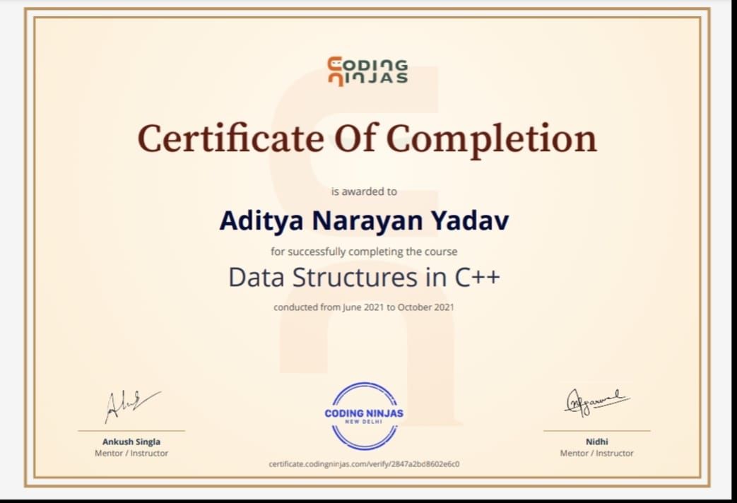 Aditya Narayan Yadav on LinkedIn: #thankyou #coding #codingninjas # ... Aditya Narayan Yadav on LinkedIn: #thankyou #coding #codingninjas # ...