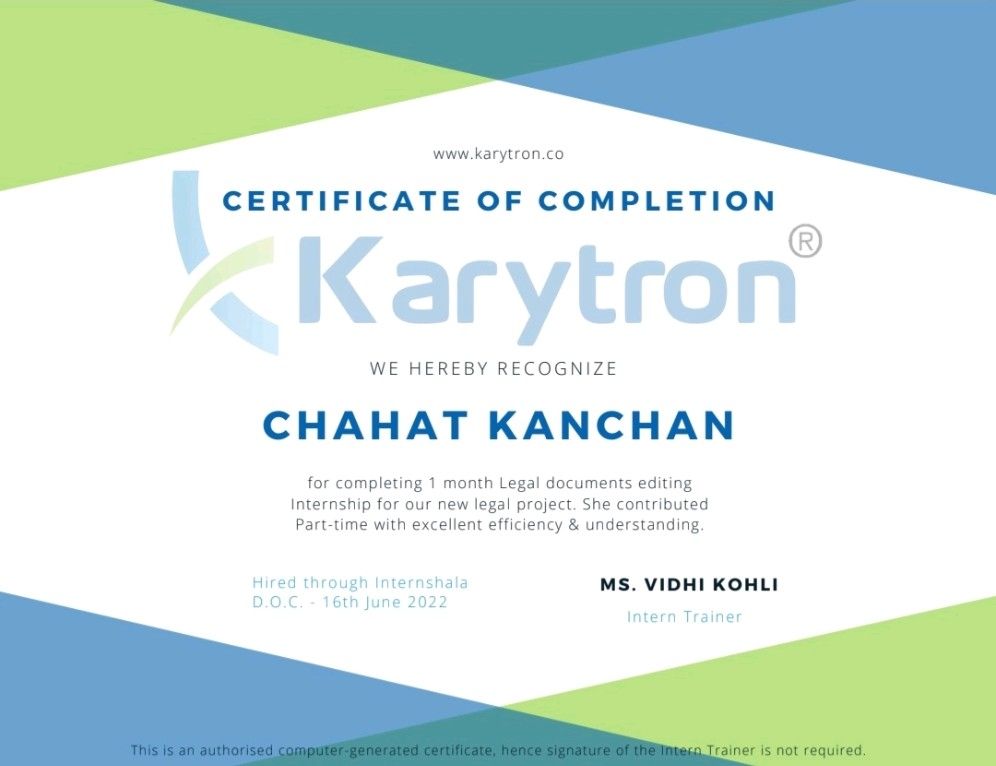 Chahat Kanchan on LinkedIn: Dear connections, I am glad to share that I ... Chahat Kanchan on LinkedIn: Dear connections, I am glad to share that I ...