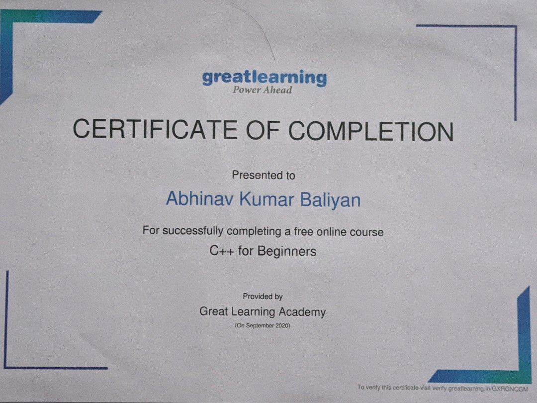 Abhinav Baliyan on LinkedIn: #greatlearning #cplusplus Abhinav Baliyan on LinkedIn: #greatlearning #cplusplus